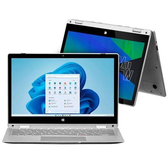 Notebook 2 em 1 m11w prime 11,6" celeron 4gb ram - 64gb windows 11 home ...