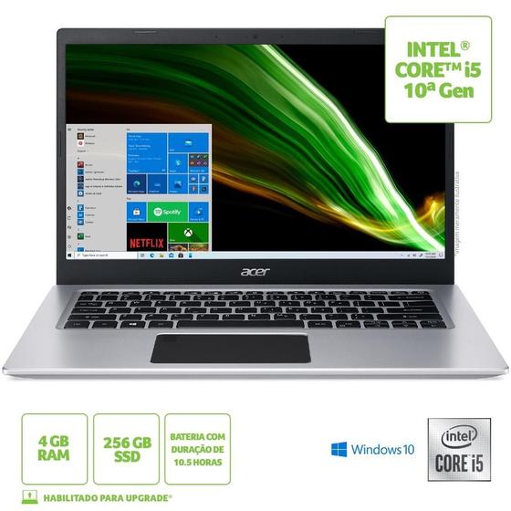 Notebook Acer 14" Hd A514-53-5239/ Nx.a4lal.007/ I5-1035g1/ 4gb/ 256gb Ssd/ W10 Home - Notebook ...