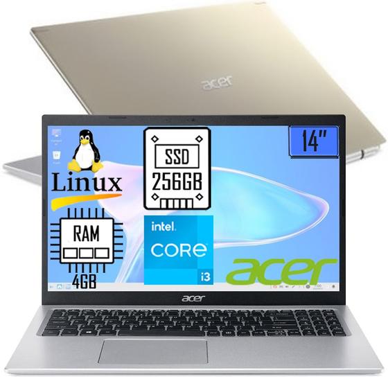 Notebook Acer Aspire 5 A514-54-324N Intel Core i3 11ª Gen Linux Gutta ...