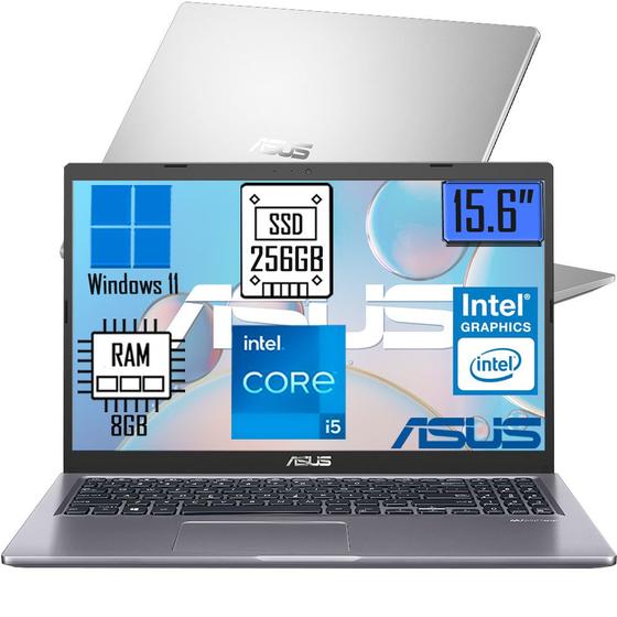 Notebook Asus Intel Core i5-1035G1, 8GB, SSD 256GB, 15.6 Full HD, Intel Graphics 620, Windows 11 ...