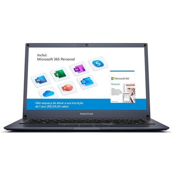 Notebook Intel Atom Quad Core 4GB RAM 128GB eMMC Positivo Motion Q4128B ...
