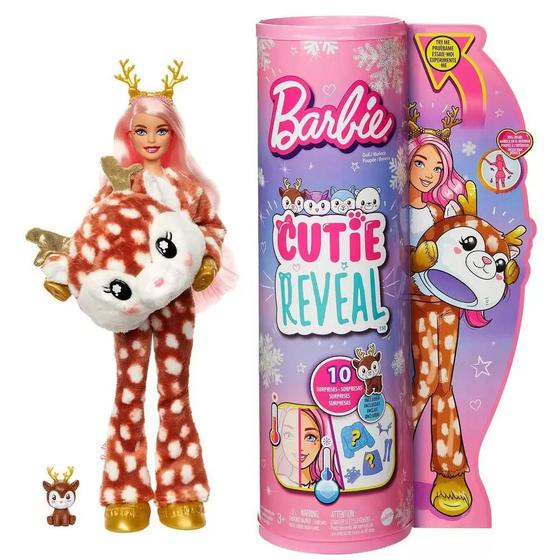 Nova Boneca Barbie Cutie Reveal Pelúcia C/ 10 Acessórios Pet - Mattel ...