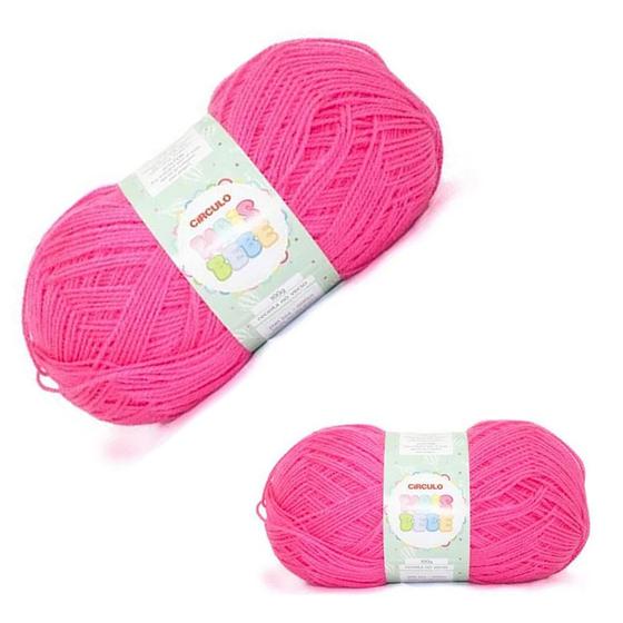 Novelo circulo la mais bebe 100g / 500 metros 3190 pink - 2 novelos ...