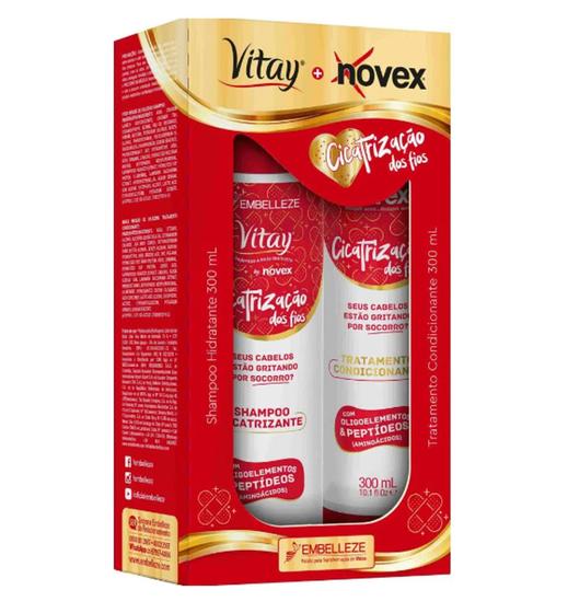 Novex Vitay Kit Cicatrização dos Fios 300 ml (Shampoo, Condicionador ...