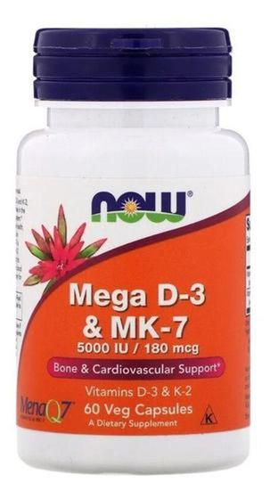 Now Foods Mega D3 5000iu & Mk7 180mcg 60cáps Importado - Vitaminas A-Z ...
