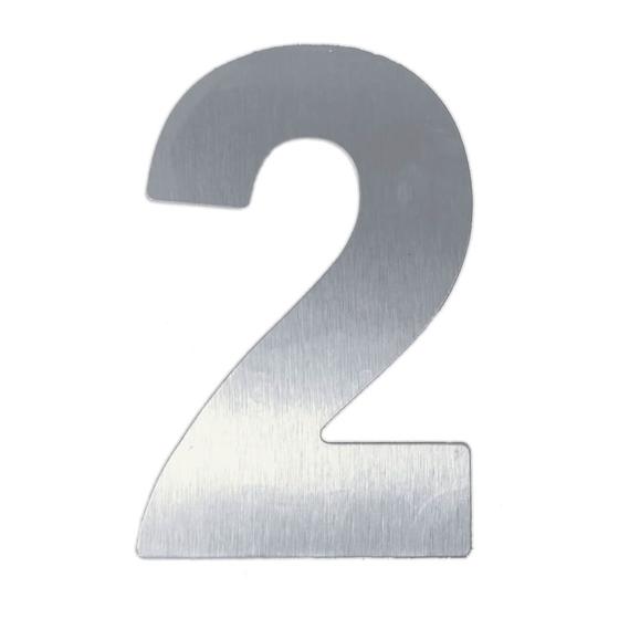 Número 2 em ACM Aço Escovado 125mm - 400-2 - NUMERAL - Letras e Números ...