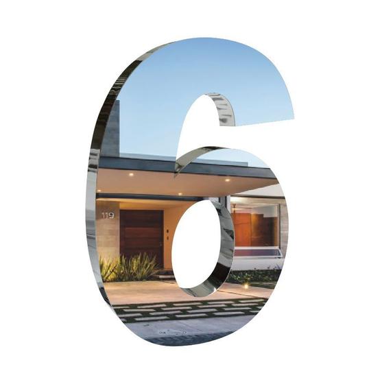 Número 6 de 20cm aço inox 304 Polido Brilhoso Espelhado - G5x Letras Do ...