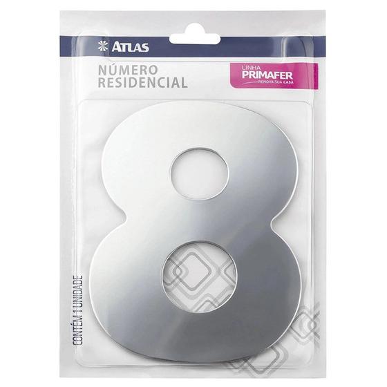 Numero Residencial Adesivo 8 Espelhado Atlas - Letras e Números ...