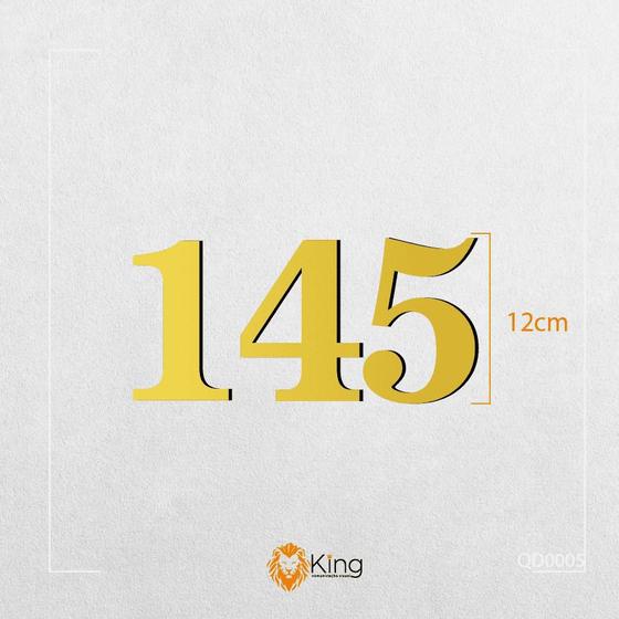 Número Residencial de ACM - 12 cm - Cor Dourado Espelhado - KING ...