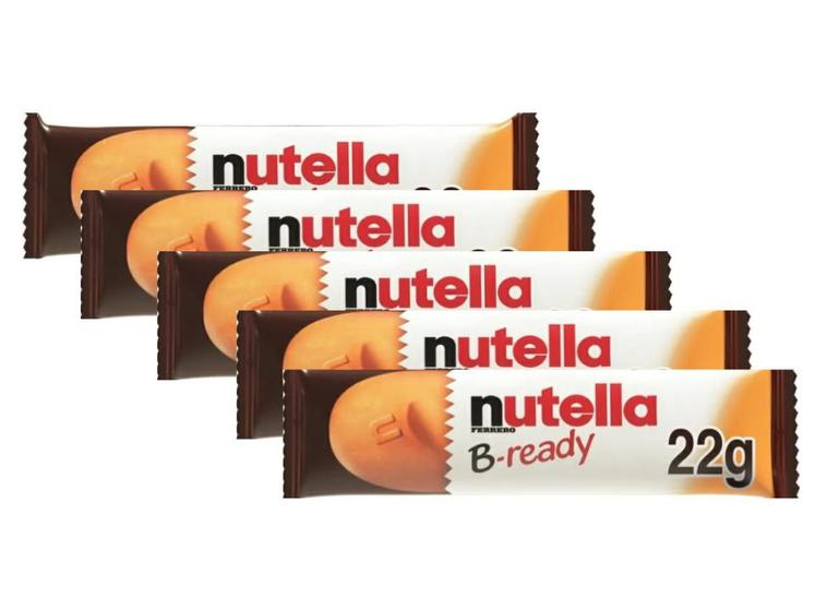 Nutella B-Ready Biscoito Wafer Recheado 22g - 5 unidades - FERRERO ...