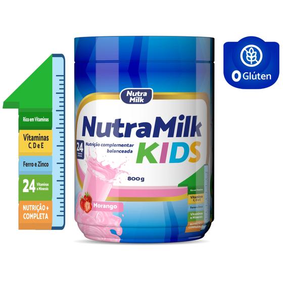 NutraMilk Kids Suplemento alimentar infantil em pó sem glúten e Rico em ...