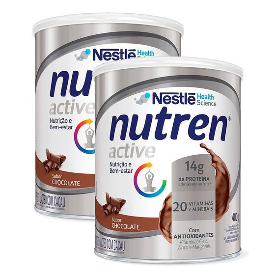 Nutren Active Chocolate Suplemento Alimentar 400g Kit com duas unidades ...