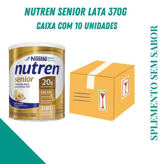 Nutren senior pó sem sabor 370g lata - caixa com 10 unidades - NESLTE ...