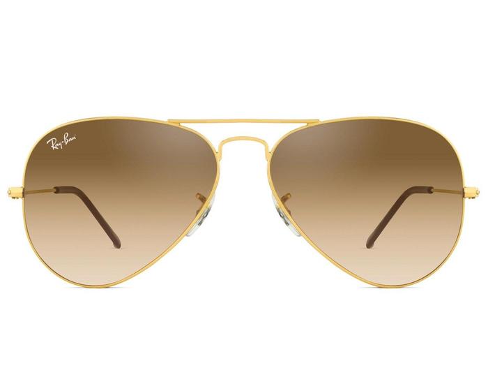 Óculos De Sol Ray Bam Aviator Large Rb3026 Dourado com Lentes Marrom ...