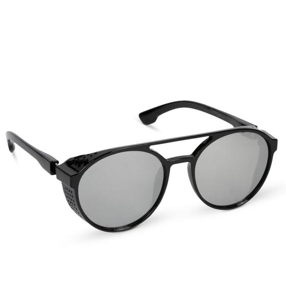Óculos De Sol Redondo Steampunk Masculino Feminino Proteção UV - Voggar ...