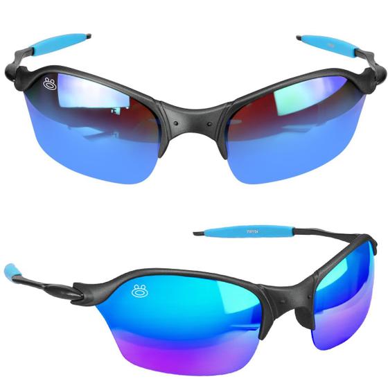 oculos sol masculino lupa proteção uv praia metal + case presente ...