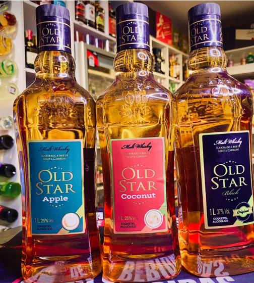 Oferta Kit Combo de Whisky 3 Garrafas de 1L Old Star Kit final de ano ...