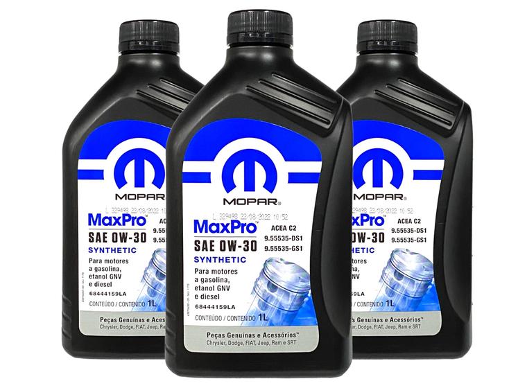 Óleo 0w30 Mopar Max Pro Sintético 68444159LA - 3 Litros - Lubrificantes ...