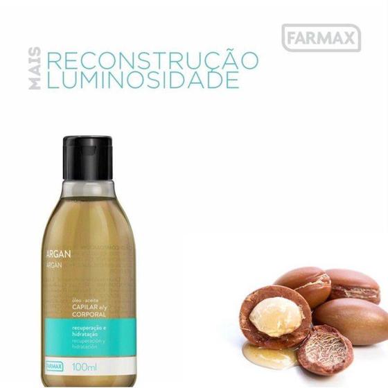 Óleo Capilar e Corporal Argan Farmax 100ml - Óleo Capilar - Magazine Luiza