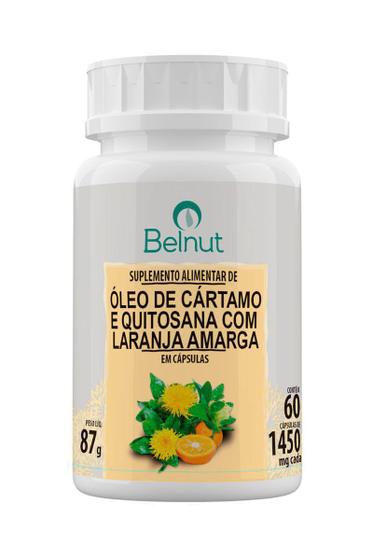 Óleo de cartamo e quitosana c/laranja amarga belnut 60 caps softgel ...