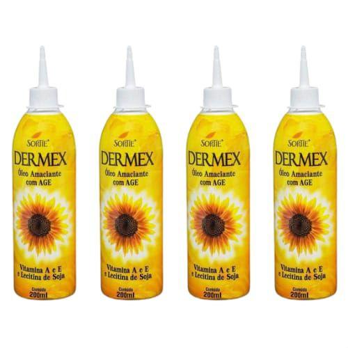 Óleo de Girassol Amaciante AGE 200ml 4u Cicatrizante Dermex - Sortie ...