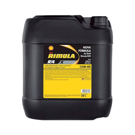 Óleo Lubrificante 15W40 Shell Rimula RT4 X Motores a Diesel (20 Litros ...