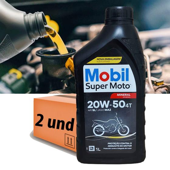Óleo Mineral 4t 20w-50 Mobil Moto 2 Litros - Óleos Essenciais - Magazine Luiza