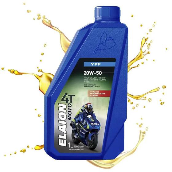 Oleo Moto 4T Elaion 20W50 Sl Mineral YPF Elaion 1L - Lubrificante para Moto - Magazine Luiza