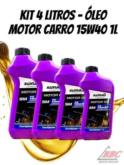 Óleo Radnaq 15w40 semi sintético API SM carro Kit 4 L carro ...