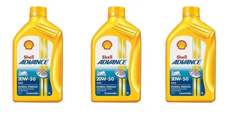 Óleo Shell 4T 20w50 Kit com 3 litros - Lubrificante para Moto ...