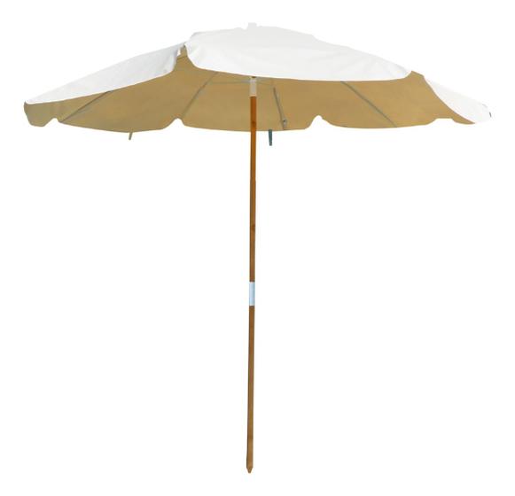 Ombrelone Madeira Redondo Haste Central 2,40 Metros C/ Abas - BEGE ...
