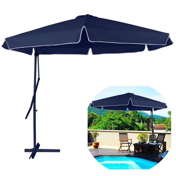 Ombrelone Piscina 3 Metros Suspenso com Alavanca Azul Bel - Ombrelone ...