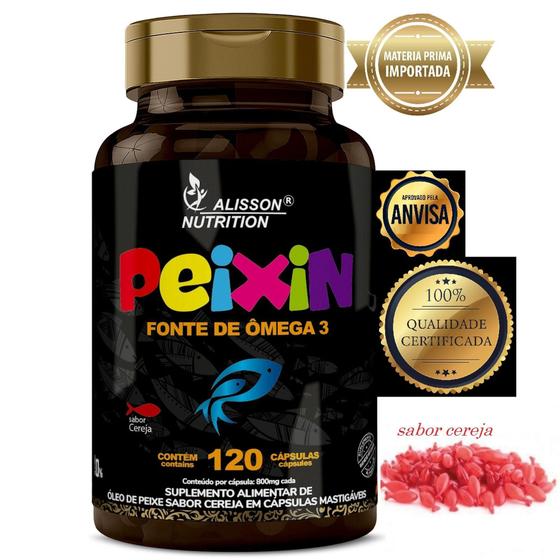 Omega 3 Kids Infantil Peixin 120 Peixinhos Mastigaveis - Alisson Nutrition - Ômega 3 / Óleo de ...