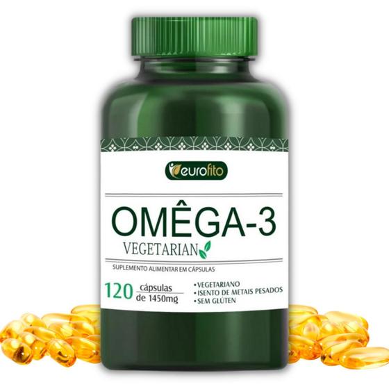 Ômega 3 Vegetarian Vegano Eurofito 120 Cápsulas de 1450mg Suplemento ...
