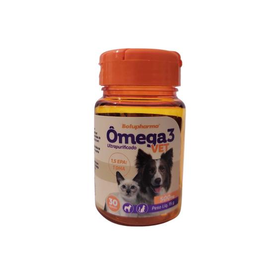 Ômega 3 Vet 500mg para Cães e Gatos Botupharma 30 cápsulas - Ômega 3 ...