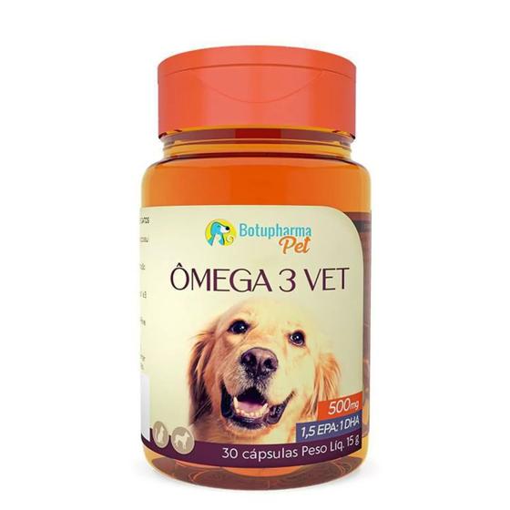 Ômega 3 Vet P/ Cães Gatos 500mg Botupharma - Butopharma - Ômega 3 para ...