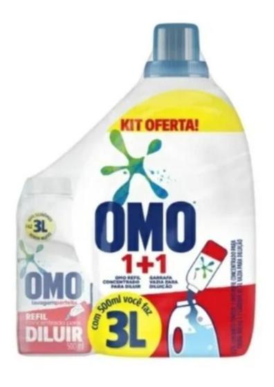 Omo Líquido Concentrado 1 Refil 500 Ml + 1 Galão - Omo Líquido ...