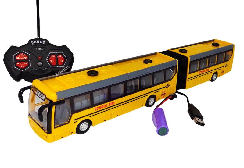 Ônibus Controle Remoto Bateria Recarregável Articulado 37cm City Bus ...