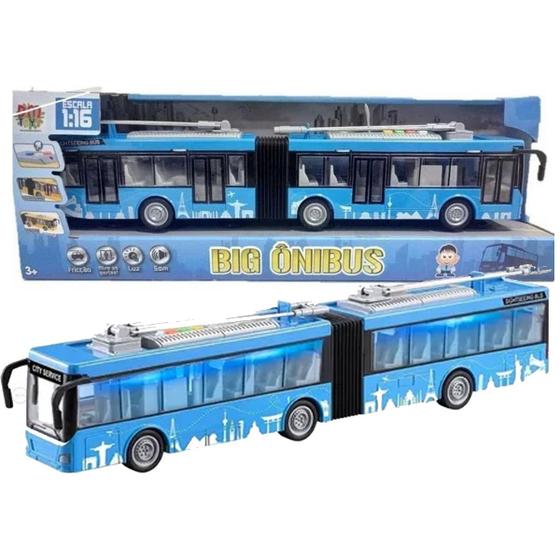 Ônibus Sanfona Miniatura Com Luz E Som De Fricção Azul - DM TOYS ...