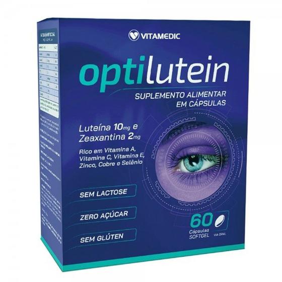 Optilutein 10mg/2mg com60 cápsulas softgel Vitamedic - Medicamentos ...