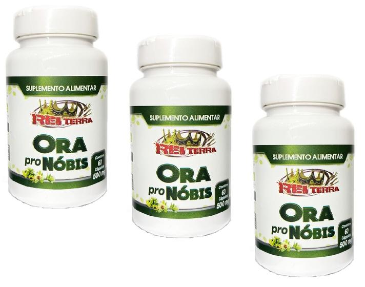 Ora Pro Nobis 500mg 180 Cápsula Vitaminas B1 B2 B3 Kit 3 - Rei Terra ...