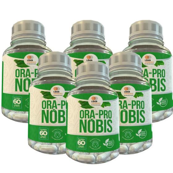 Ora-Pró-Nobis - 60 Caps 500Mg Kit Com - 6 Potes - Lider Vendas ...