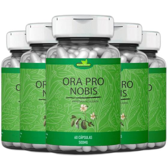 Ora Pro-Nóbis 60 cápsulas de 500mg Kit com 5 - Vida Natural ...