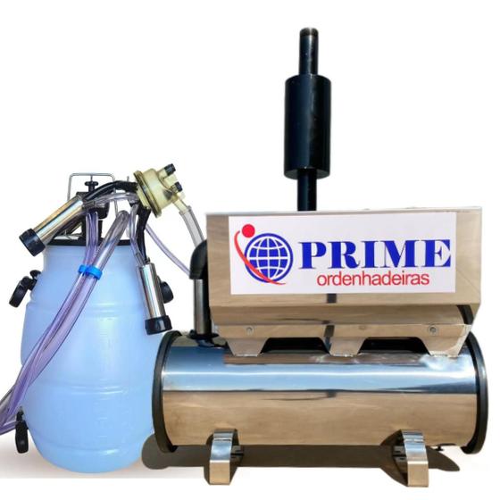 ORDENHADEIRA MECANICA BALDE AO PE FIXA INOX PARA 1 VACA - BOMBA 300 E MOTOR 1 CV (suporta até 3 ...