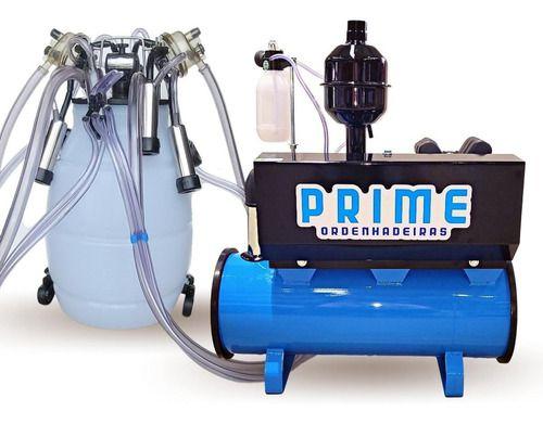 Ordenhadeira Mecânica Bomba de Vacuo 300 Litros, Motor 1 Cv, 1 Conjunto Duplo - PRIME - Produtos ...