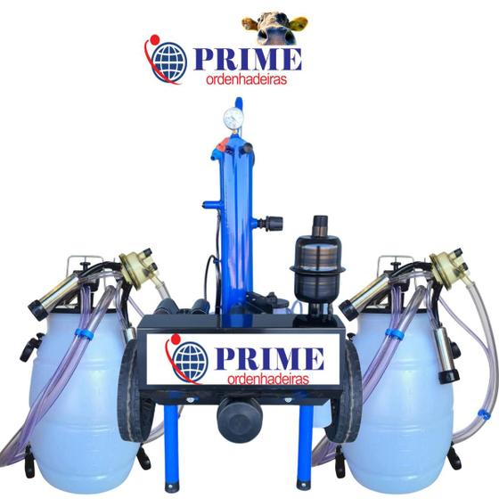 Ordenhadeira movel mecanica 2 conjunto para duas vacas prime - bomba 300 e motor 1cv - Produtos ...