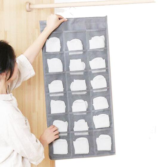 Organizador Cabide 30 Bolsos Porta Sutiã Calcinha Cueca Meias cinza Claro - Dolce Home ...