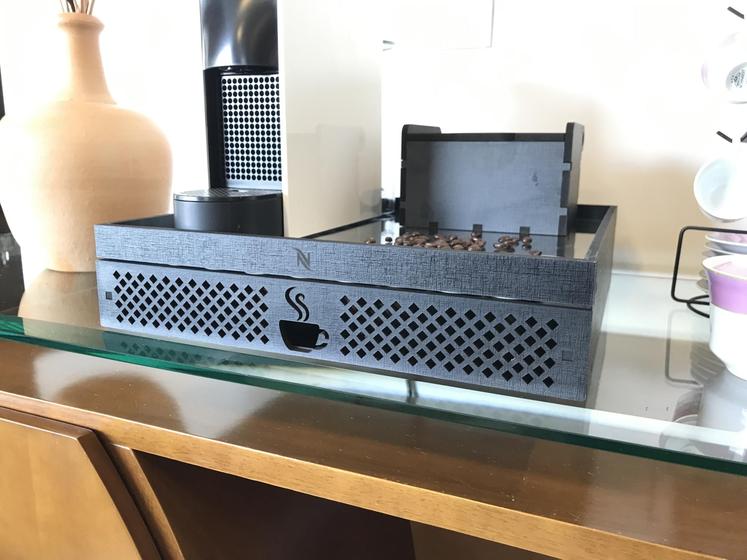 Organizador de Cápsulas Bandeja Com Vidro Superior Ultra Resistente Para Maquinas Nespresso ...