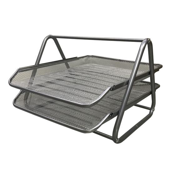 Organizador De Mesa Bandeja Porta Documentos Papel Escritório Com 2 ...