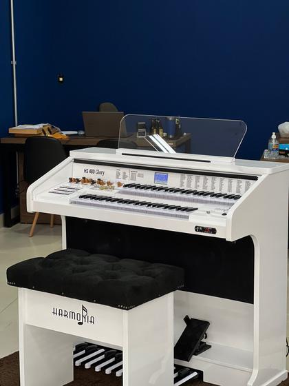 Orgão Harmonia HS-480 Glory Branco Perolado - Órgão - Magazine Luiza
